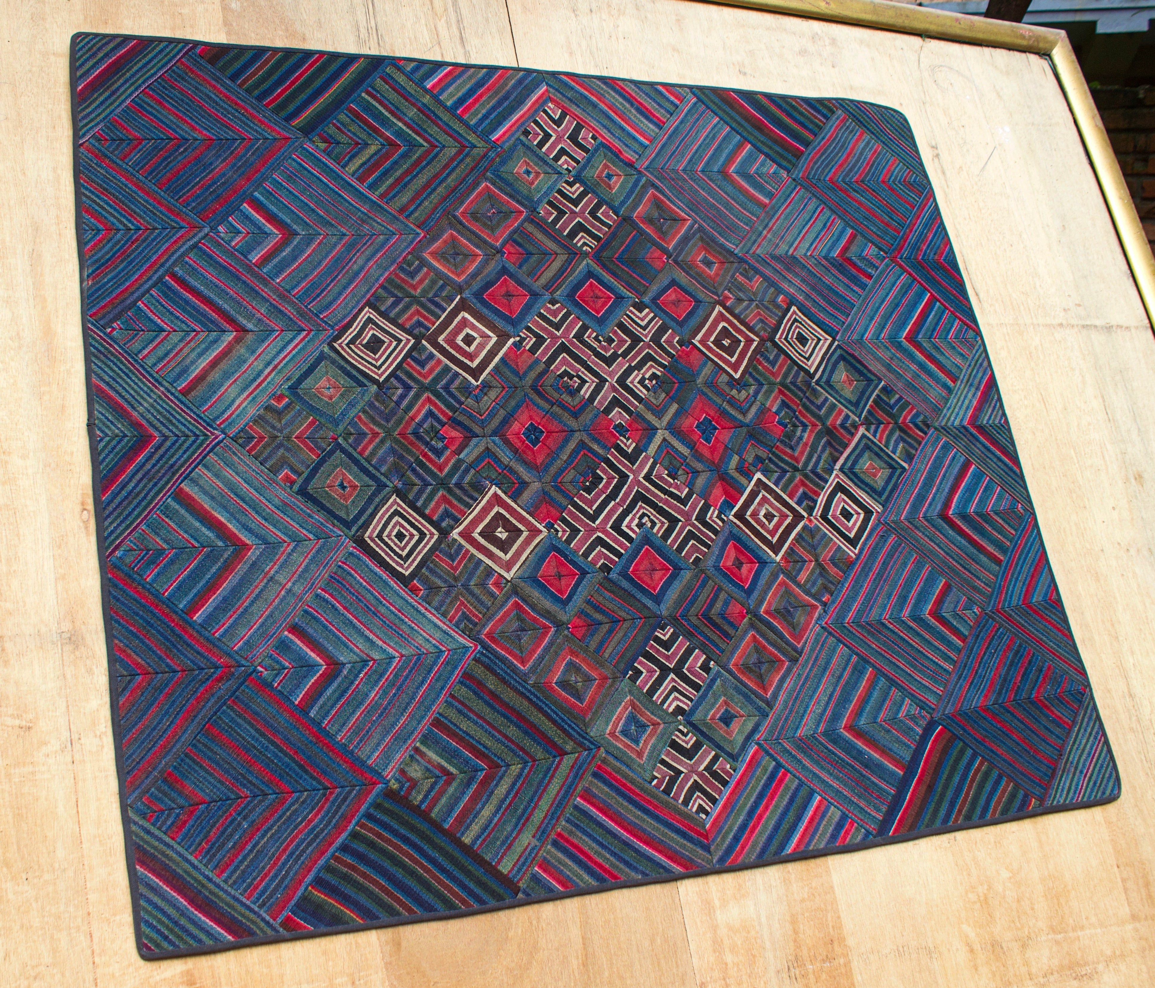 'Dze Stone Design with Lotus Pond', Tibetan Wall-Hanging Art ...